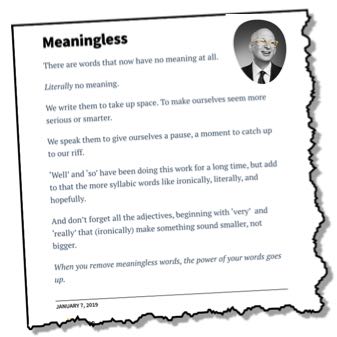 Avoid Meaningless Words - Planning, Startups, Stories